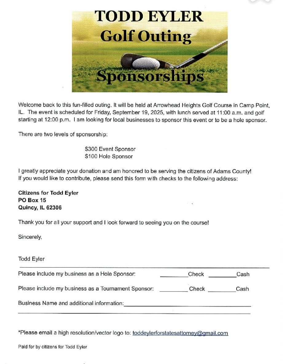 Todd Eyler Golf Outing - Adams County Illinois Republican Party